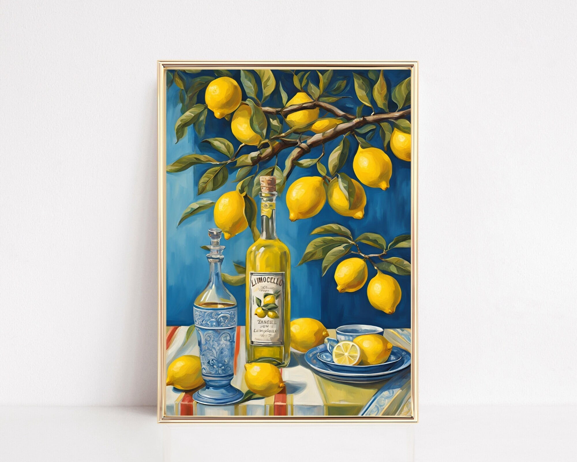 Limoncello Lemons Italian Wall Art Retro Kitchen Mediterranean Fruit ...