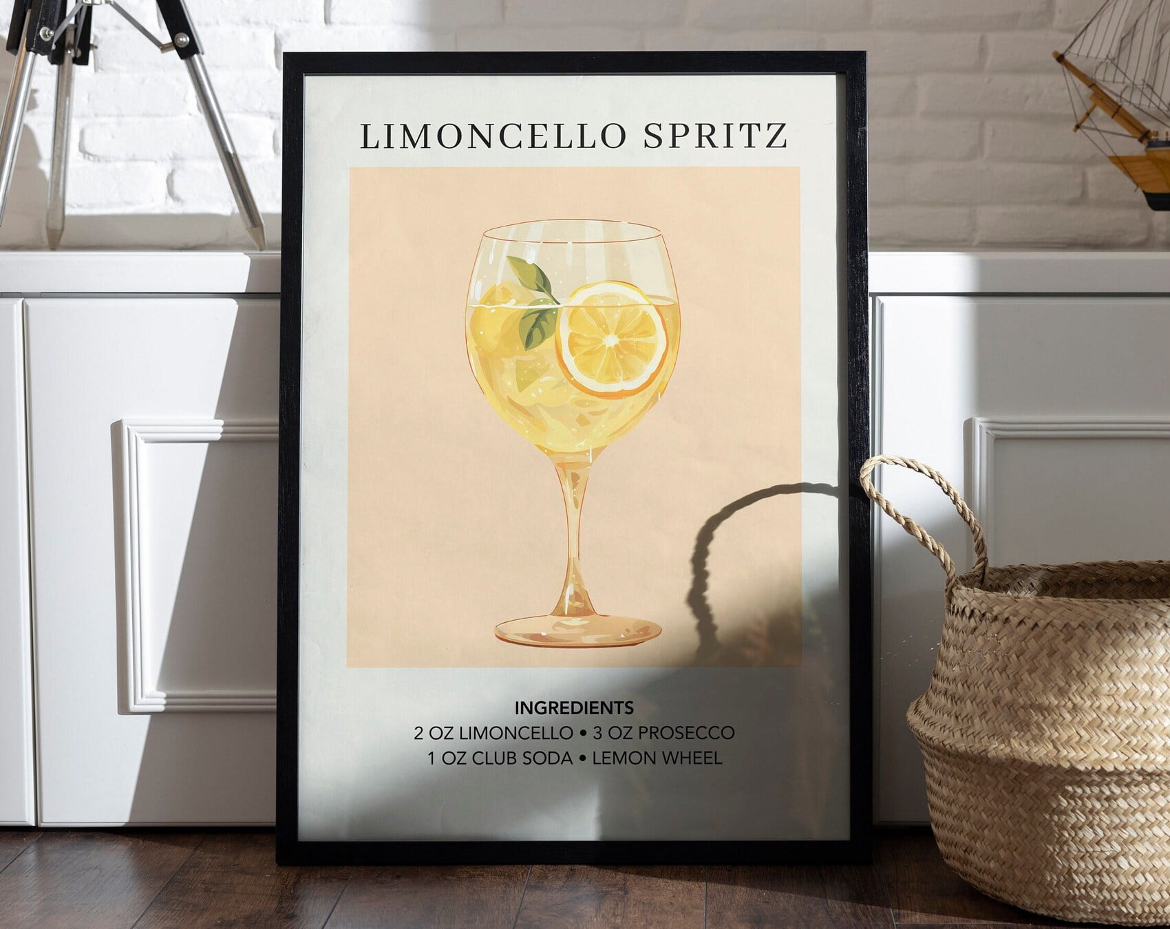 Limoncello Spritz Art Print | Cocktail Poster | Party Signature Drink ...