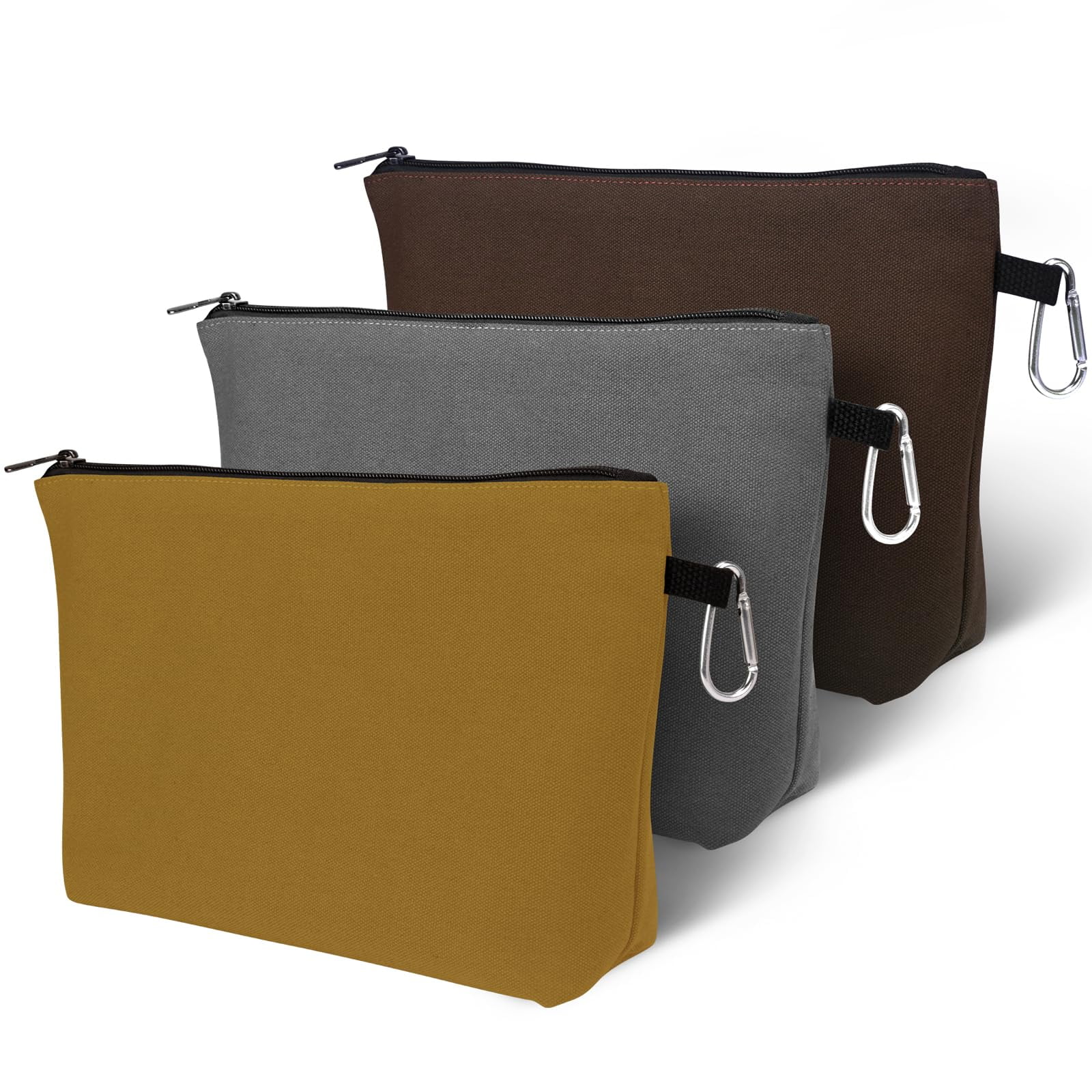 Limoomil 3 Pack Canvas Zipper Tool Bag, Premium Tool Pouches, Multi ...