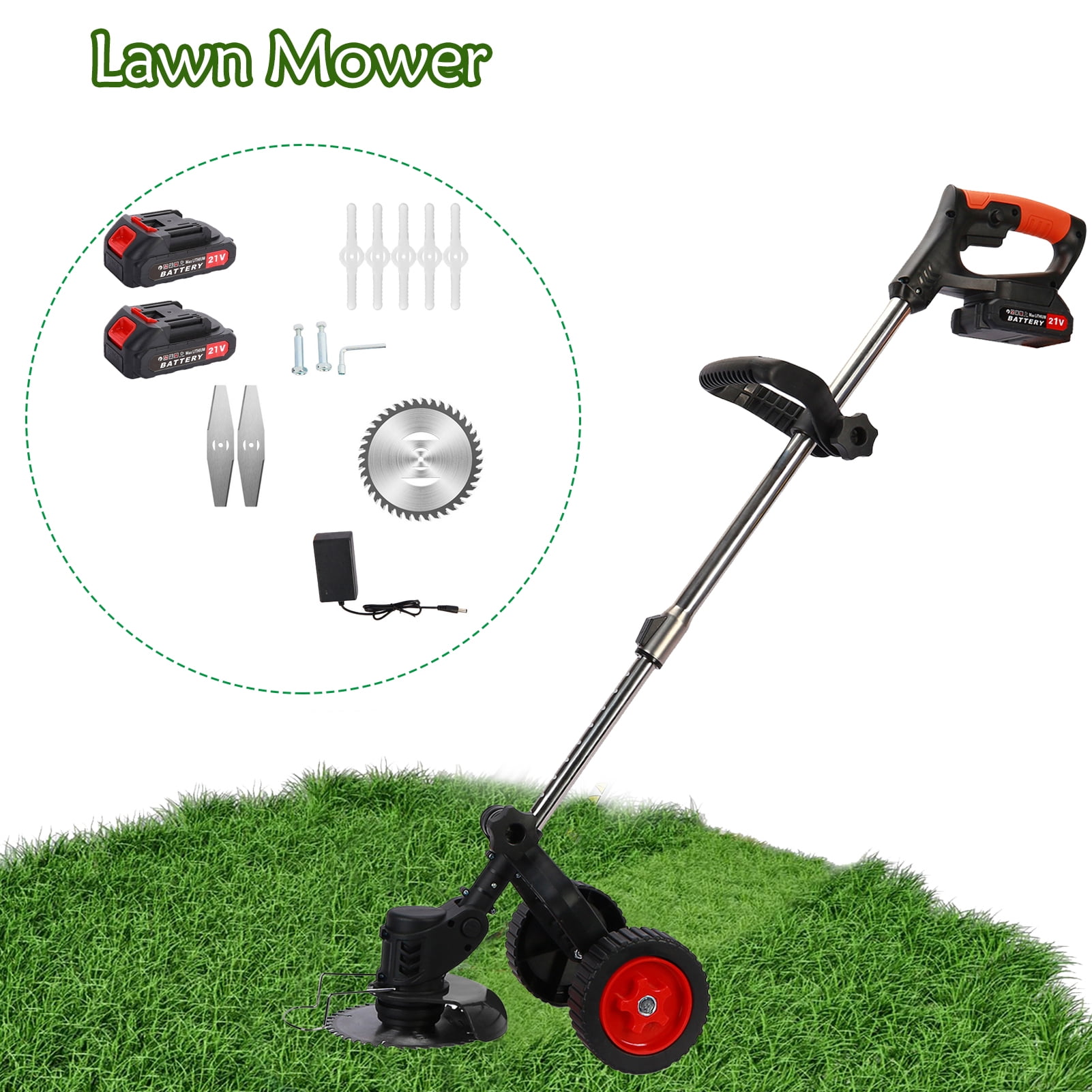 Limorve 21V Brush Cutter/Grass Trimmer, Rechargeable Battery - Walmart.com