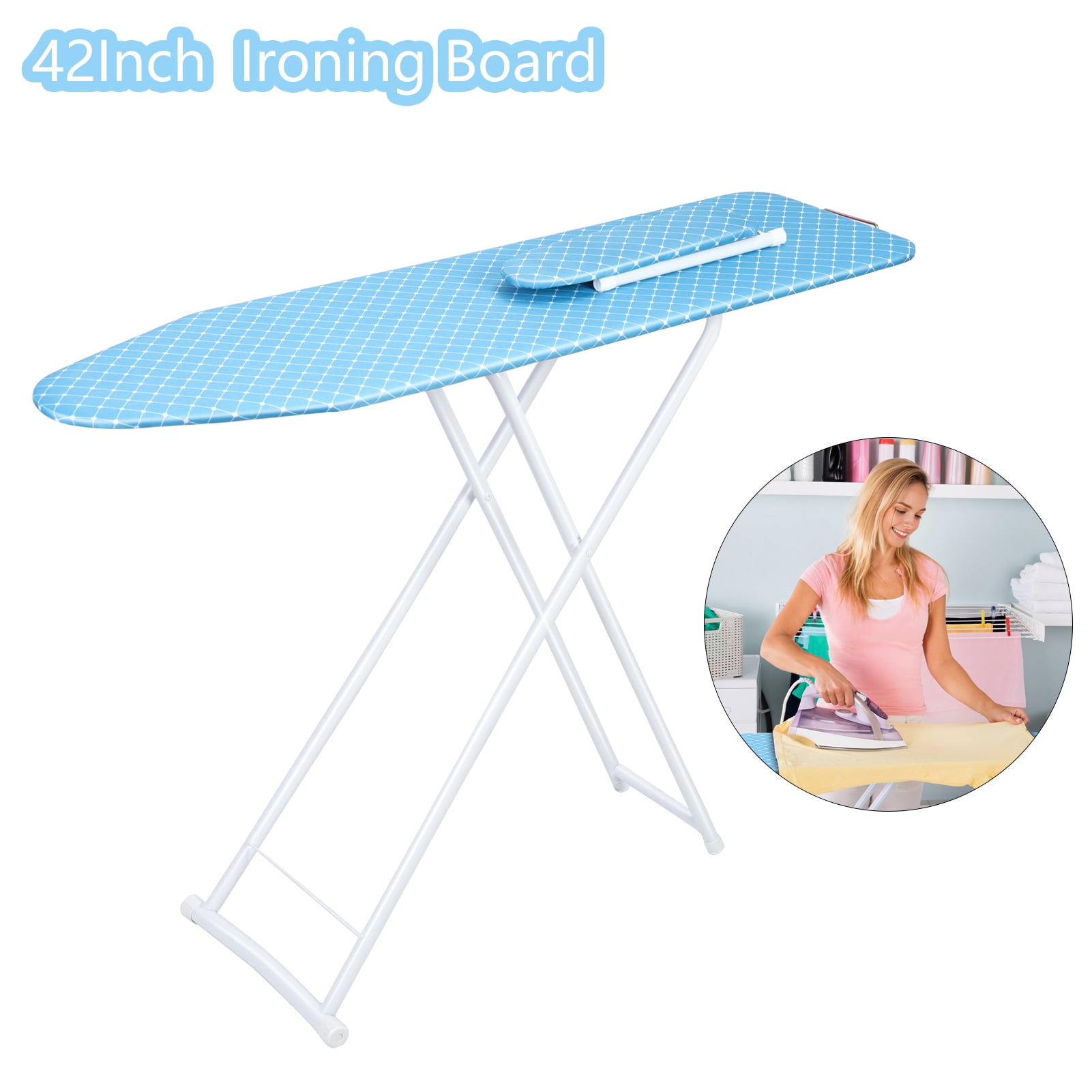 Limorve 42 inch Desktop Folding Ironing Board with tippers,full iron ...