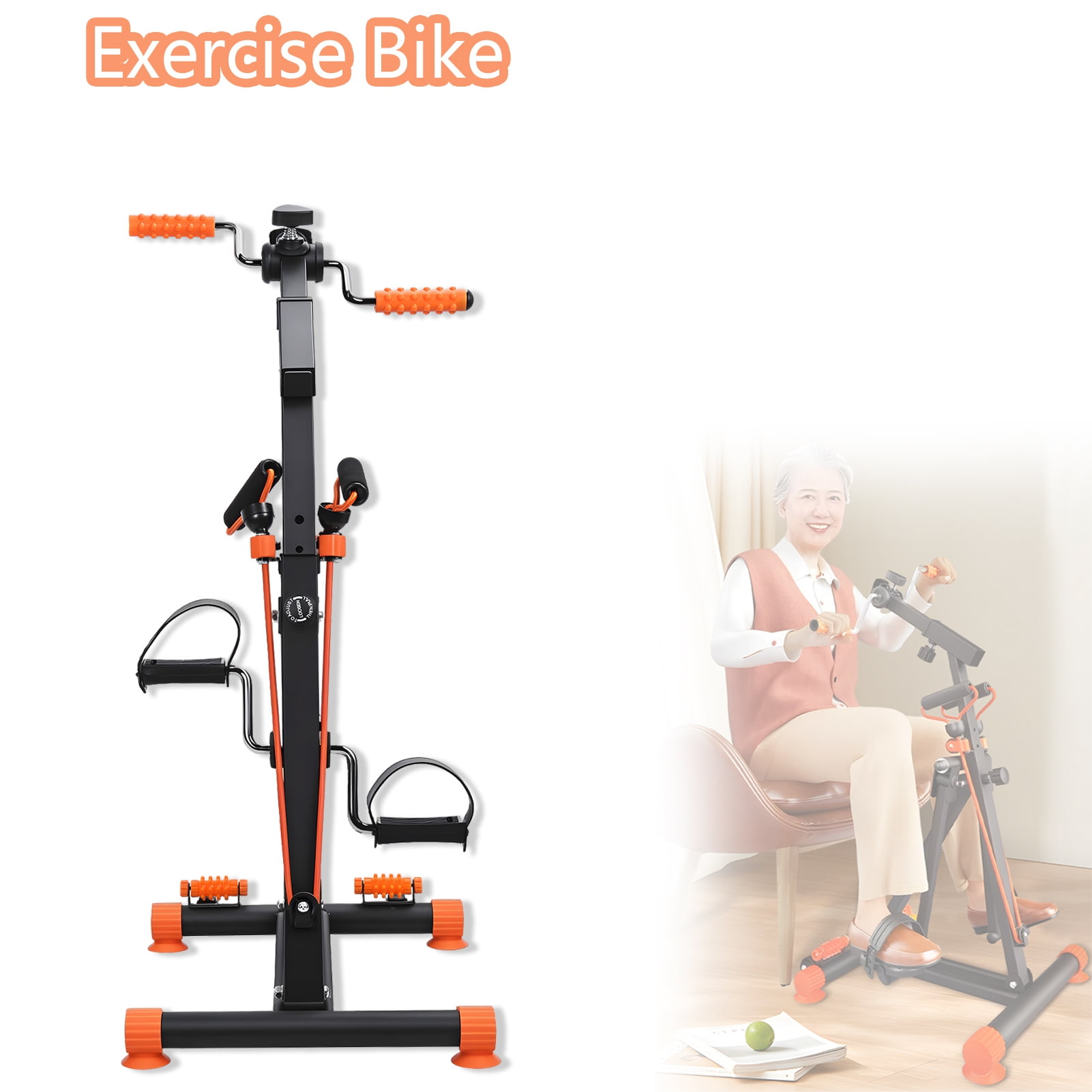 Limorve Elderly Pedal Exerciser Bike,Hand Arm Leg and Knee Peddler Adjustable Fitness Equipment ...