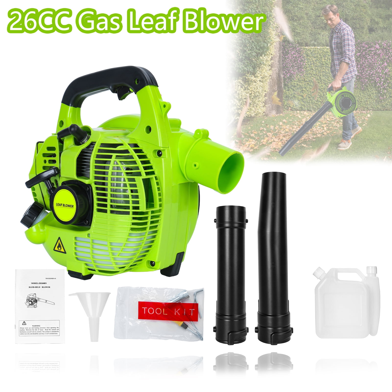 Limorve Handheld Gas Blower, 2-Stroke Gas Powered Leaf Blower, 750W ...