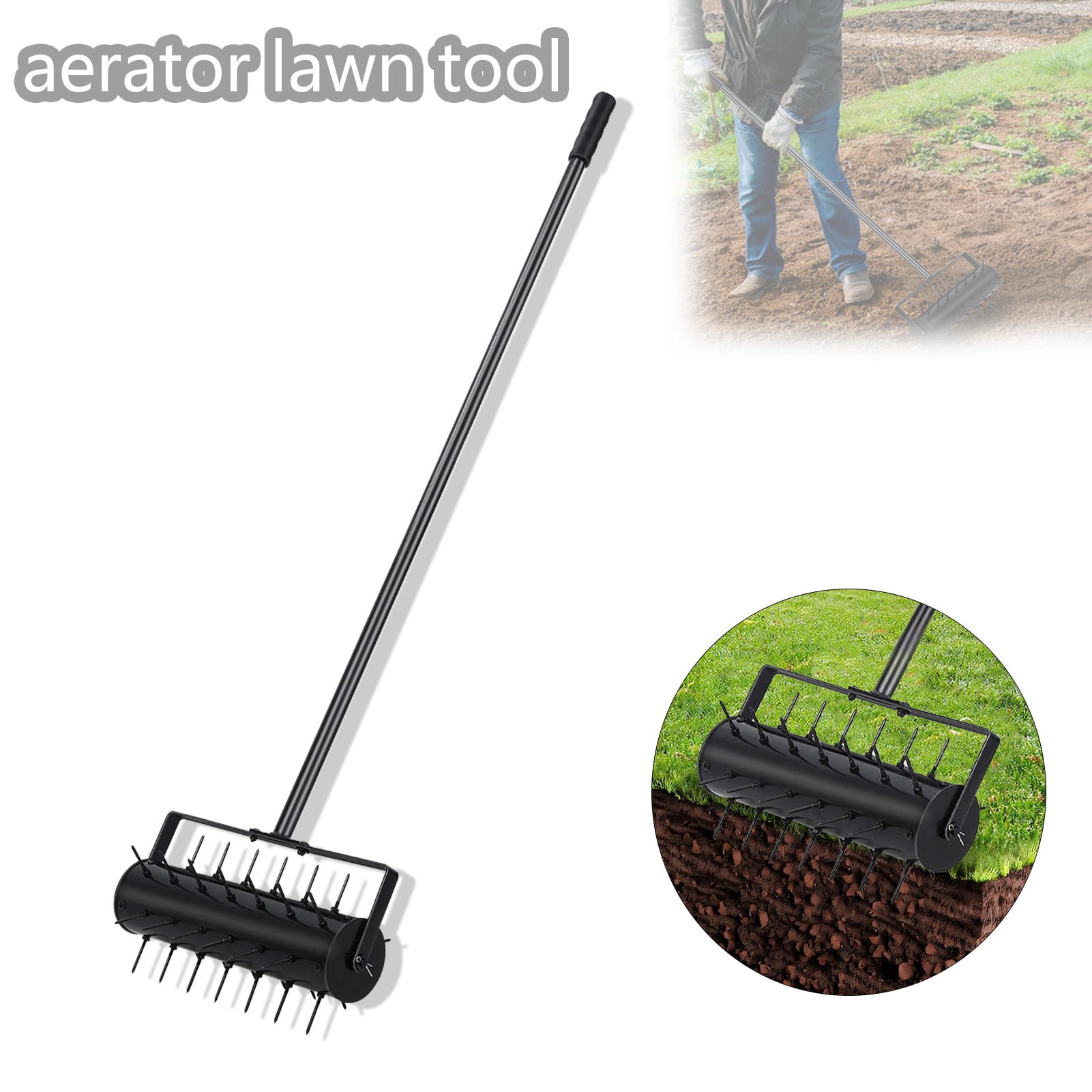 Limorve Lawn Aerator, Hand Aerator Lawn Tool, Heavy Duty Spike Soil ...