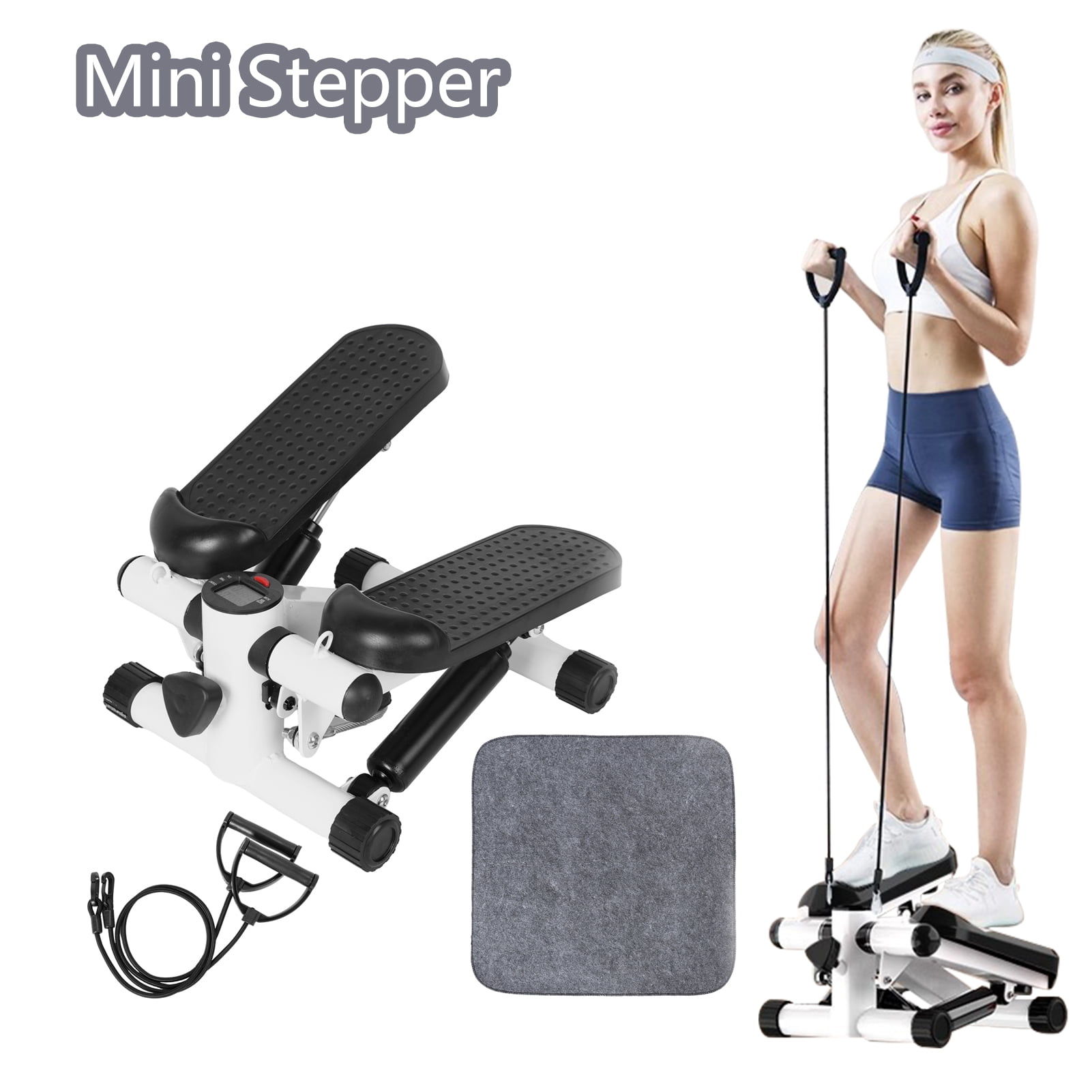 Limorve Mini Stepper,Home Exercise with Resistance Bands, Upgraded Air ...