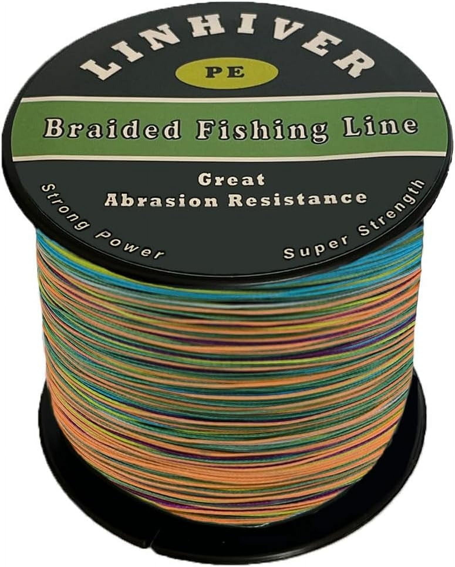 LinHiver Braided Fishing Line, Strong Power, Great Abrasion Resistance ...