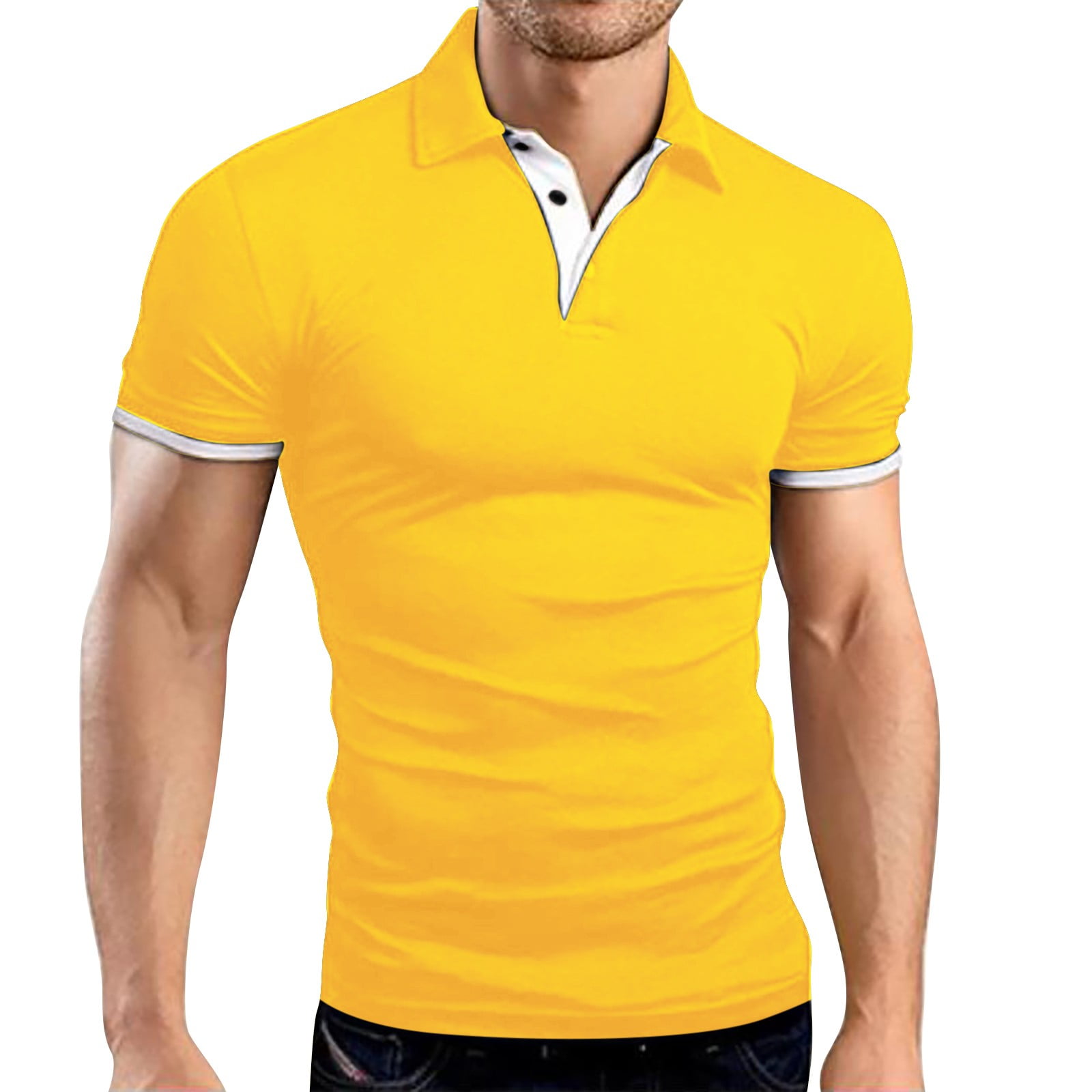 Linjis Mens Casual Fashion Color Blocking Sports Tops Stand Up Collar