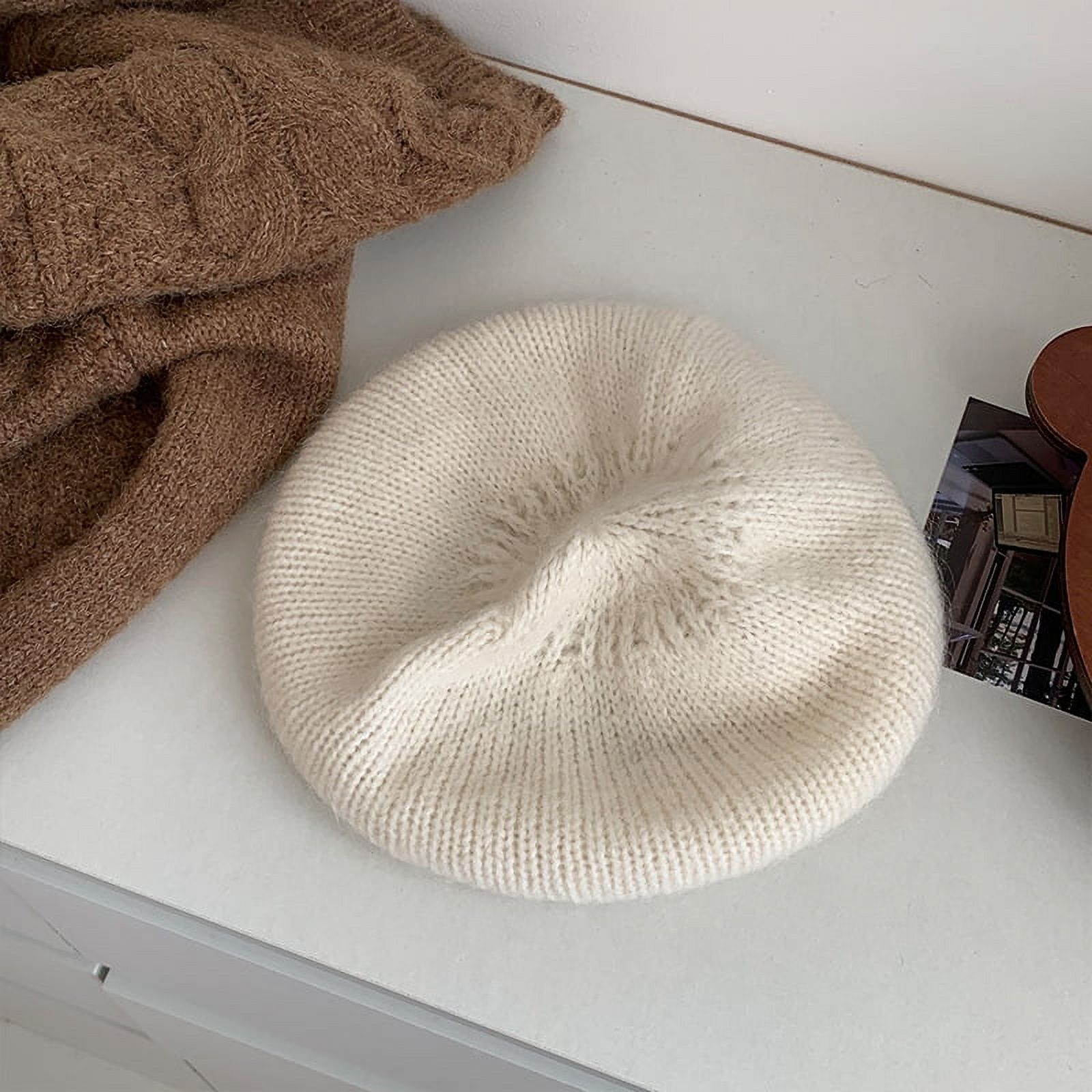 LinYooLi Autumn And Winter Atmosphere Feels Mahai Mao Mao Knitted Beret ...