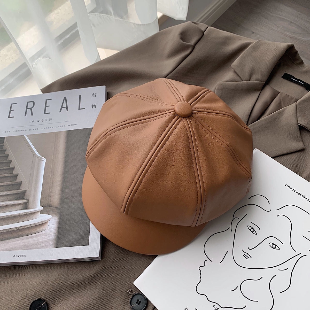 LinYooLi Autumn And Winter Rabbit Hair Reverse Wearing Forward Hat For ...