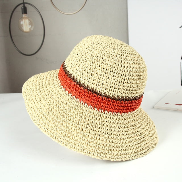 LinYooLi Baru Fashion Sederhana Portabel Topi Pantai Musim Panas Wanita ...