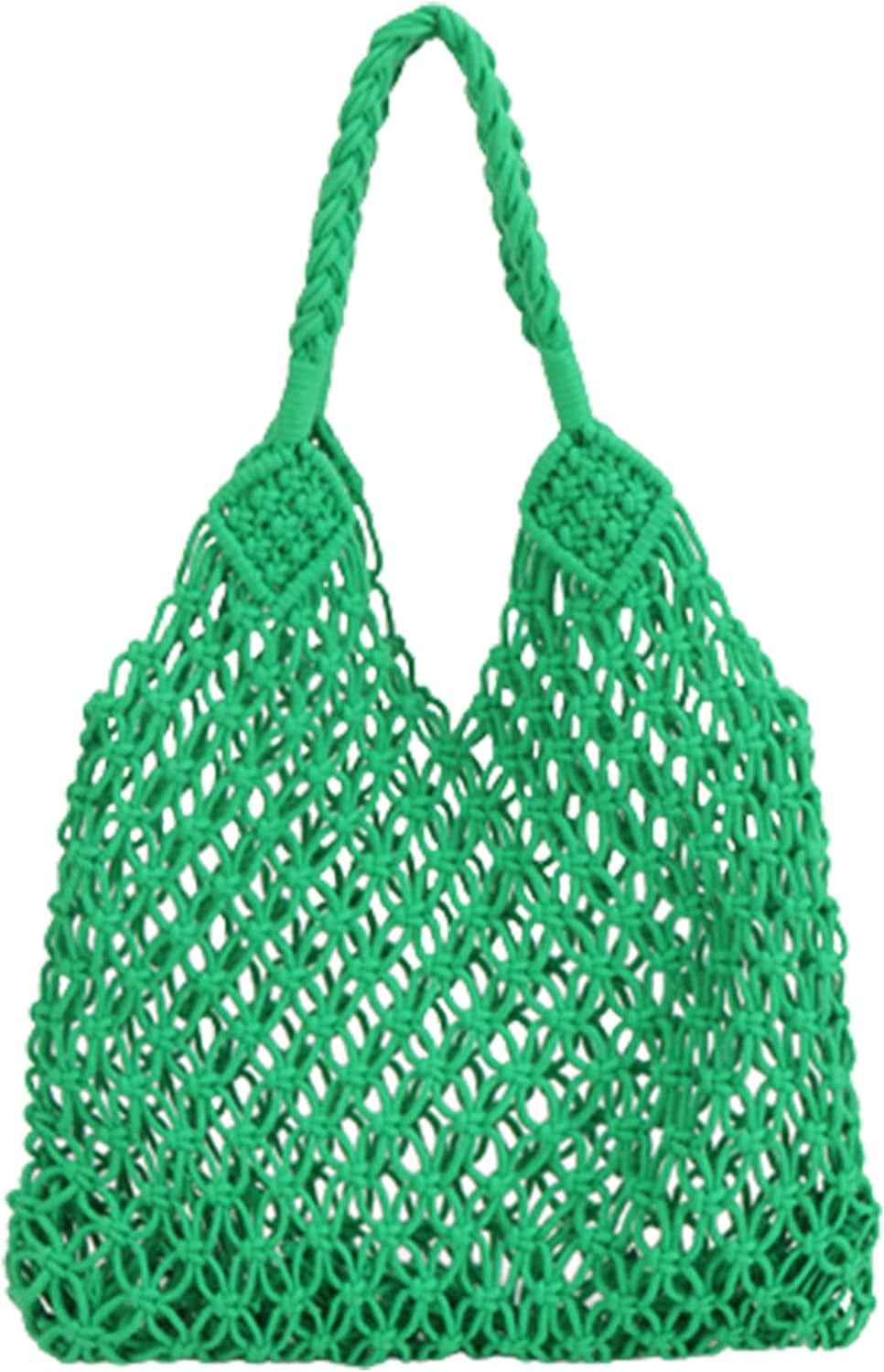 LinYooLi Beach Bags for Women, Summer Mesh Beach Tote Bag Hand Woven ...
