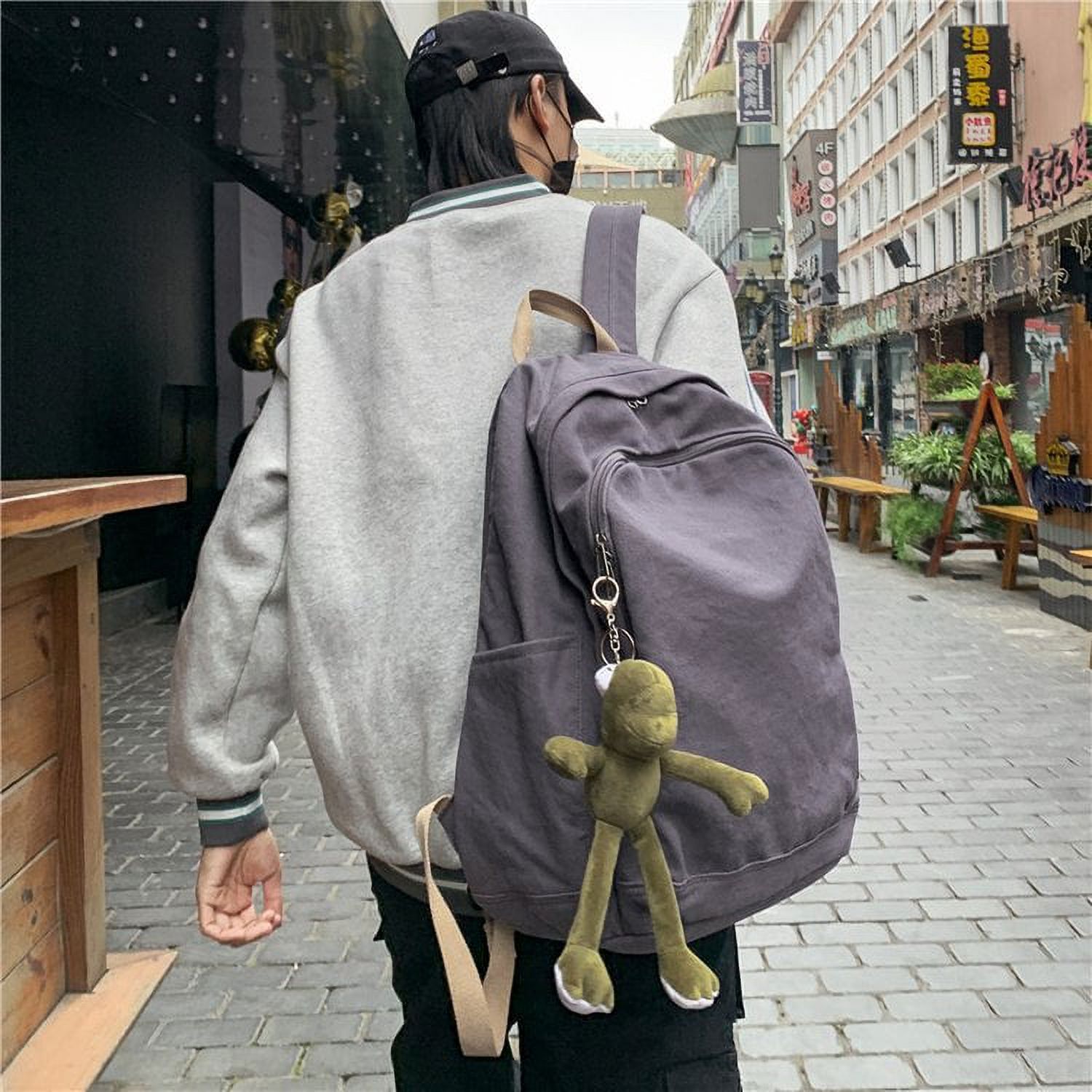 LinYooLi Canvas Backpack For Women In Harajuku, Simple And High ...