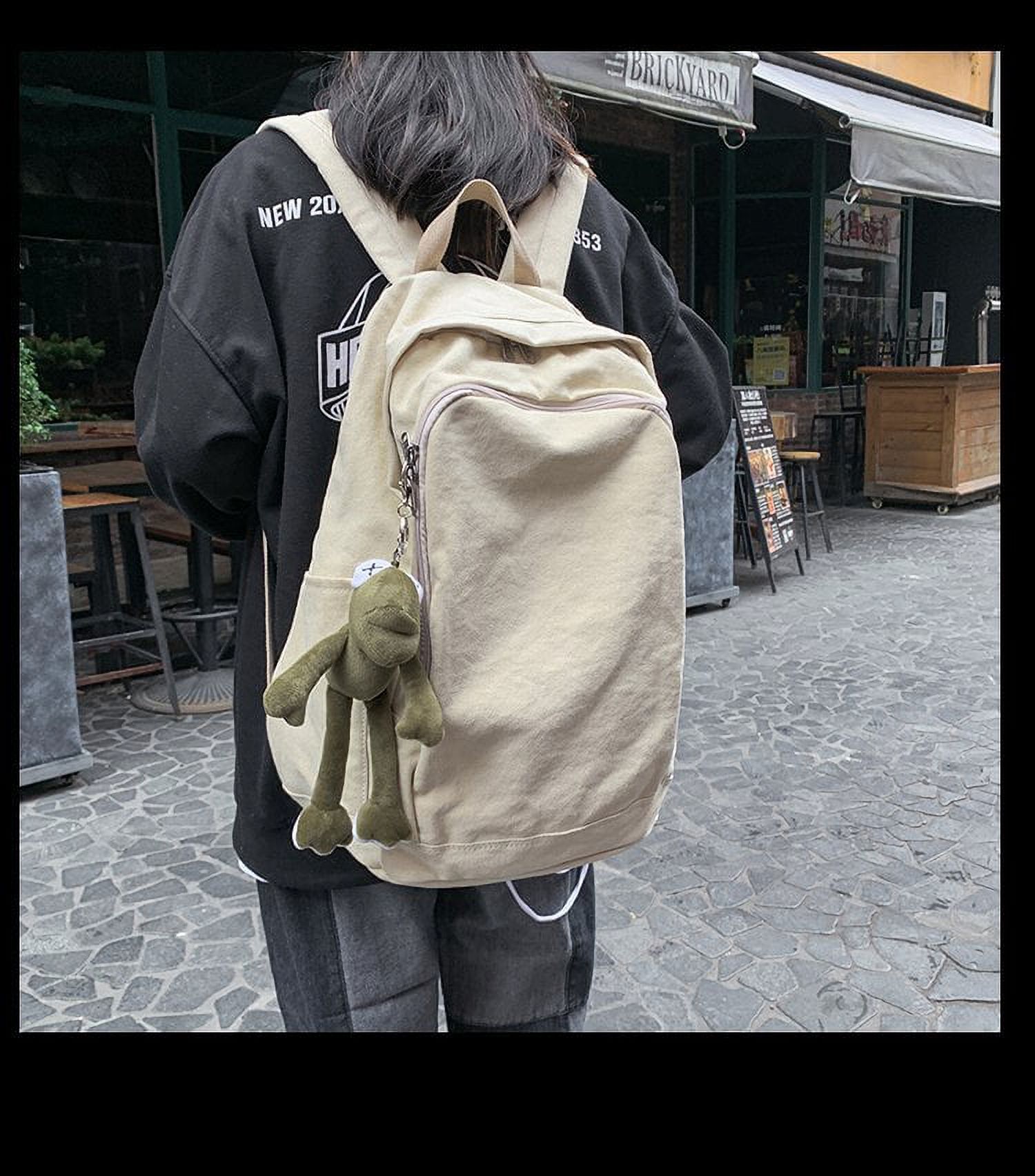 LinYooLi Canvas Backpack For Women In Harajuku, Simple And High ...