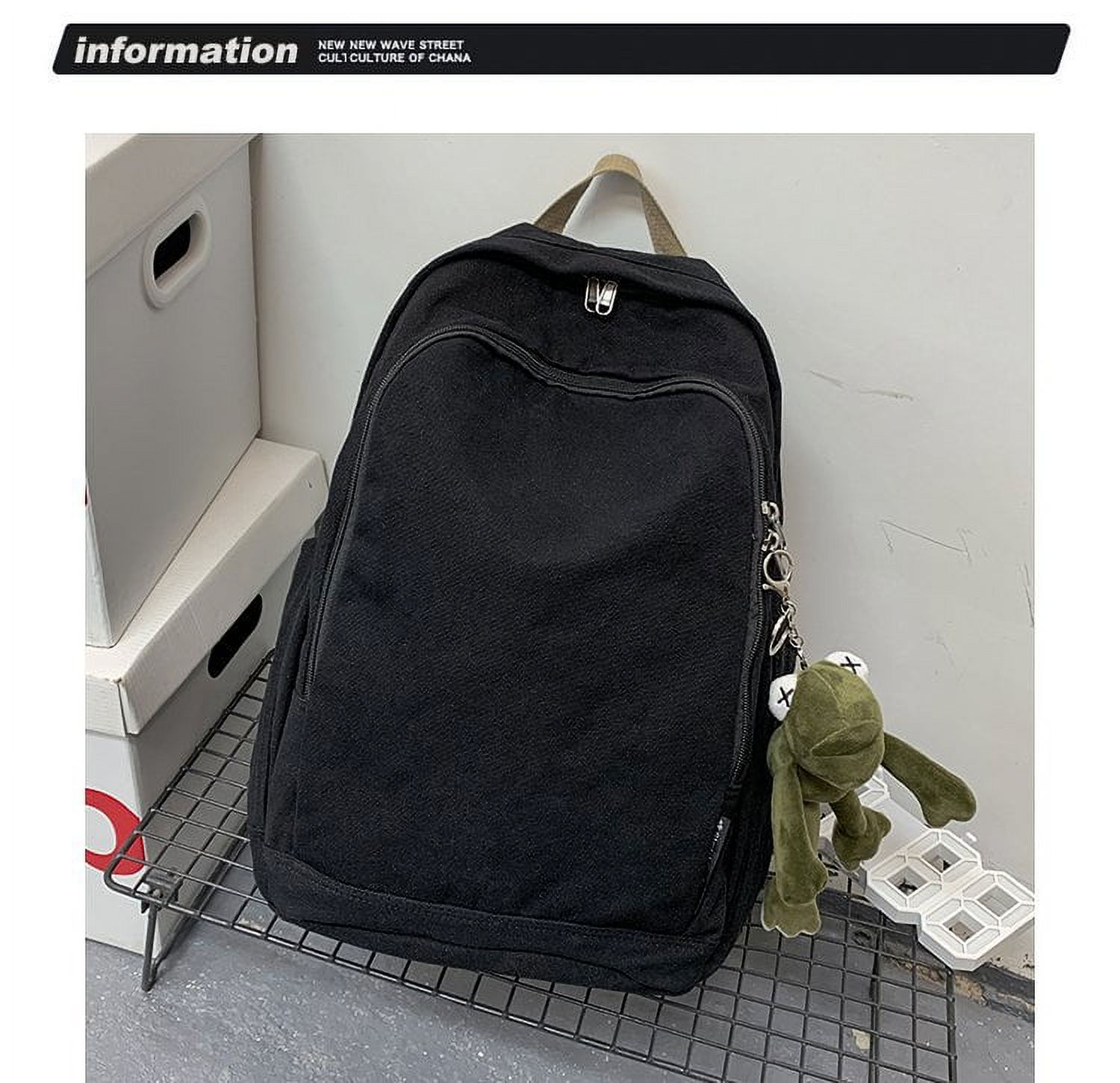 LinYooLi Canvas Backpack For Women In Harajuku, Simple And High ...