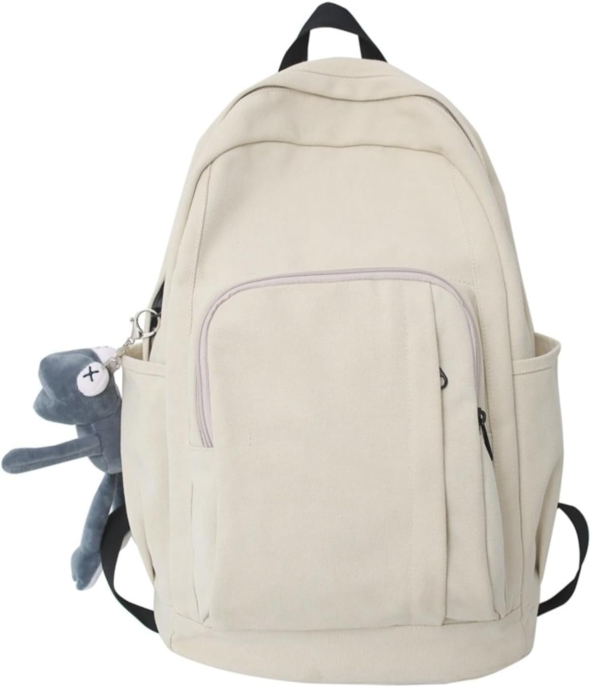 LinYooLi Canvas Backpack with Cute Frog Pendant Y2k Aesthetic Cool ...