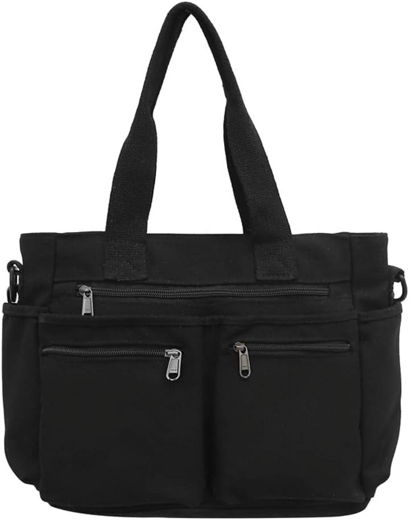 LinYooLi Canvas Tote Bag Multiple Pockets Hobo Bags Women Shoulder Bag ...