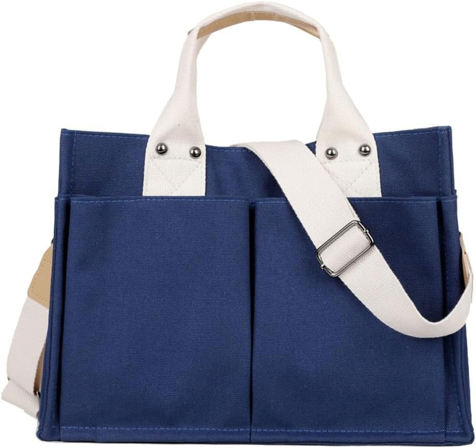 LinYooLi Canvas Tote Bag Multiple Pockets Hobo Bags Women Shoulder Bag ...
