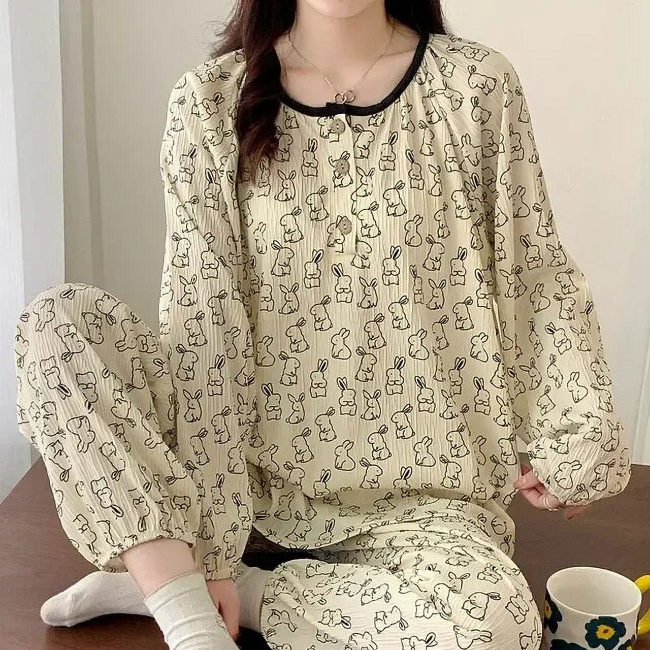 Linyooli Clothes Plus Pajamas Cartoon Female Lounge Sleepwear Dormir