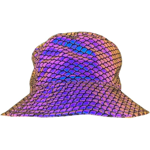 LinYooLi Cool Reflective Bucket Hat for Men Women Fluorescent Hat Glow ...