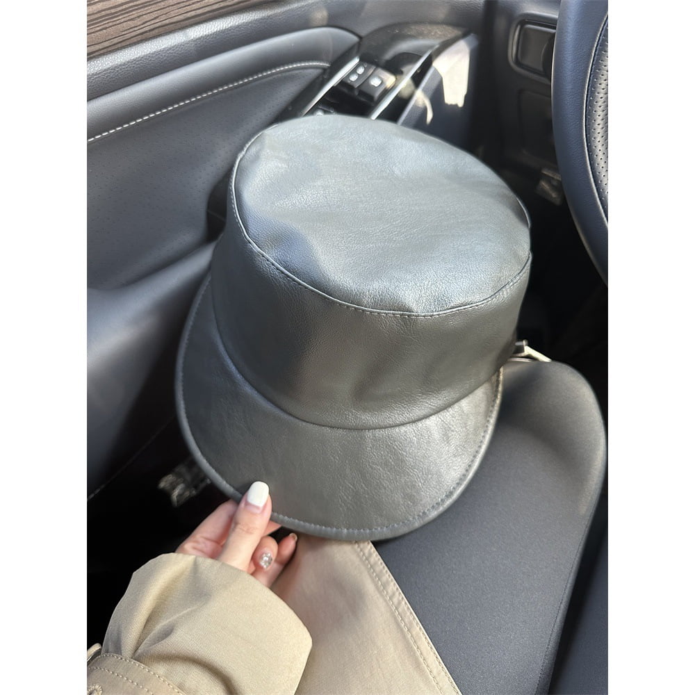 LinYooLi Dayuan Face Suitable PU Leather Peaked Hat Female Big Head ...