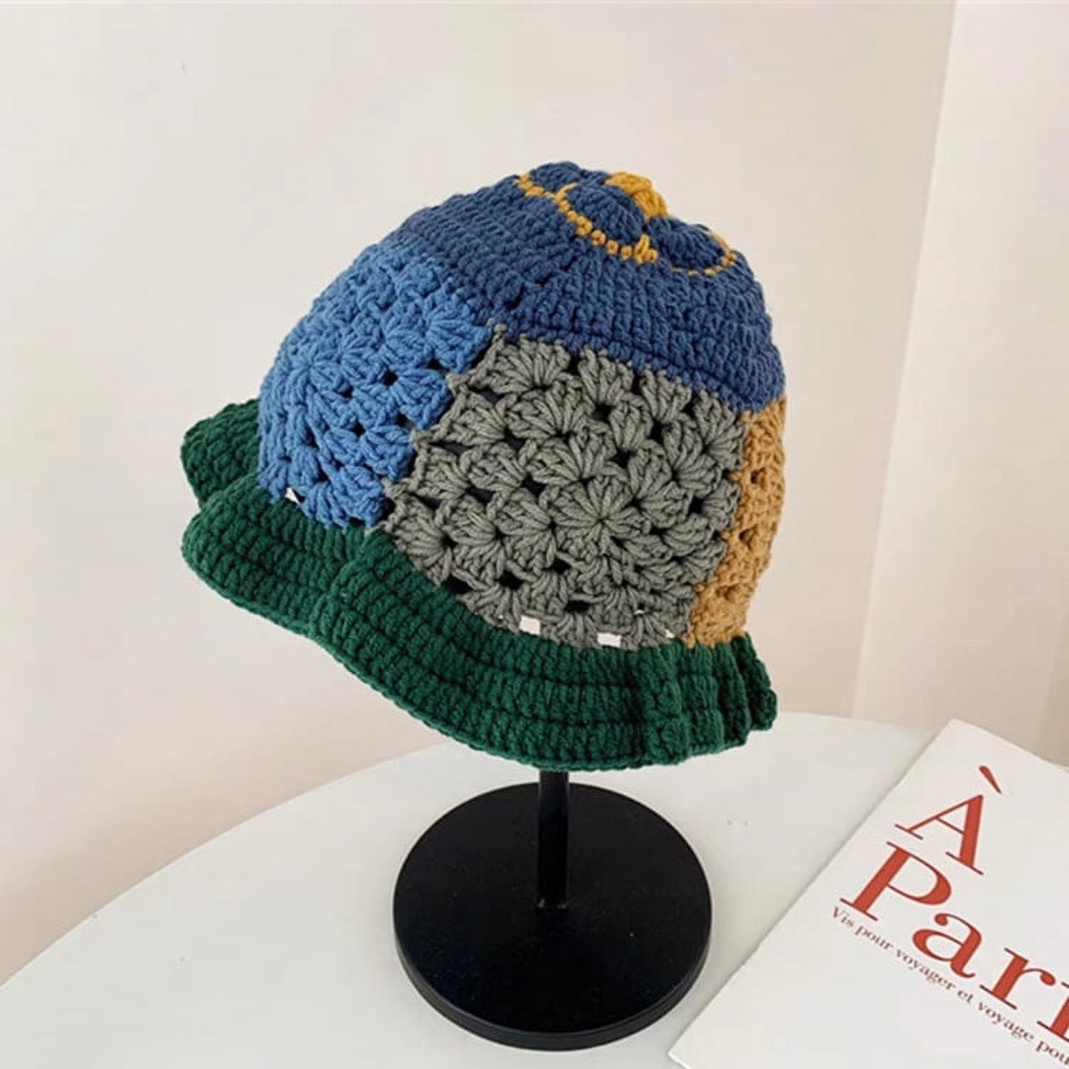LinYooLi Design, Color Colored Lace Handmade Knitted Wool Hat Female ...