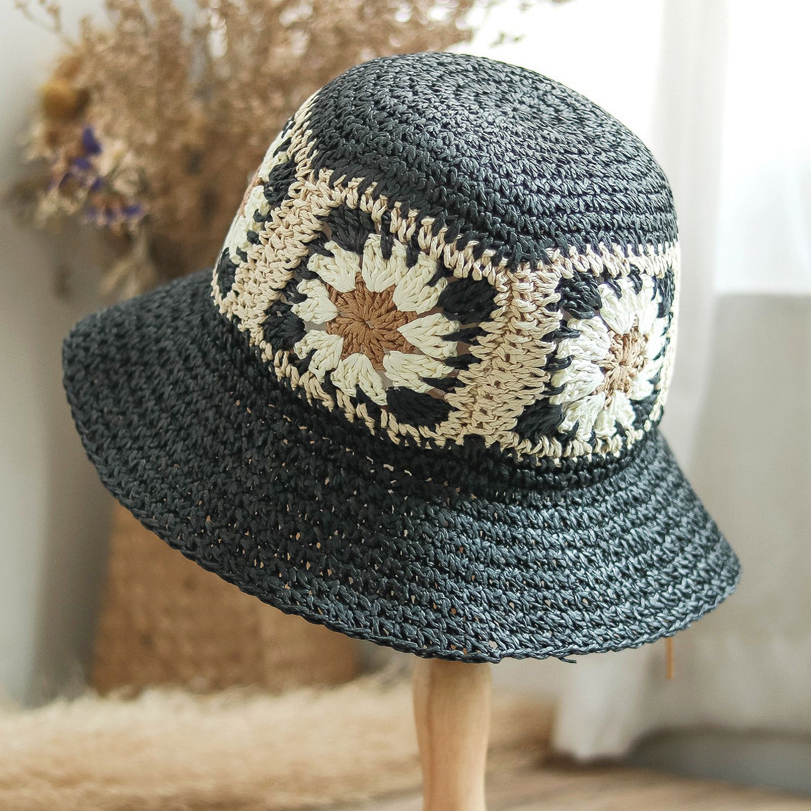 LinYooLi Elegant Small Fresh Grass Editing Hat Female Summer Flower ...