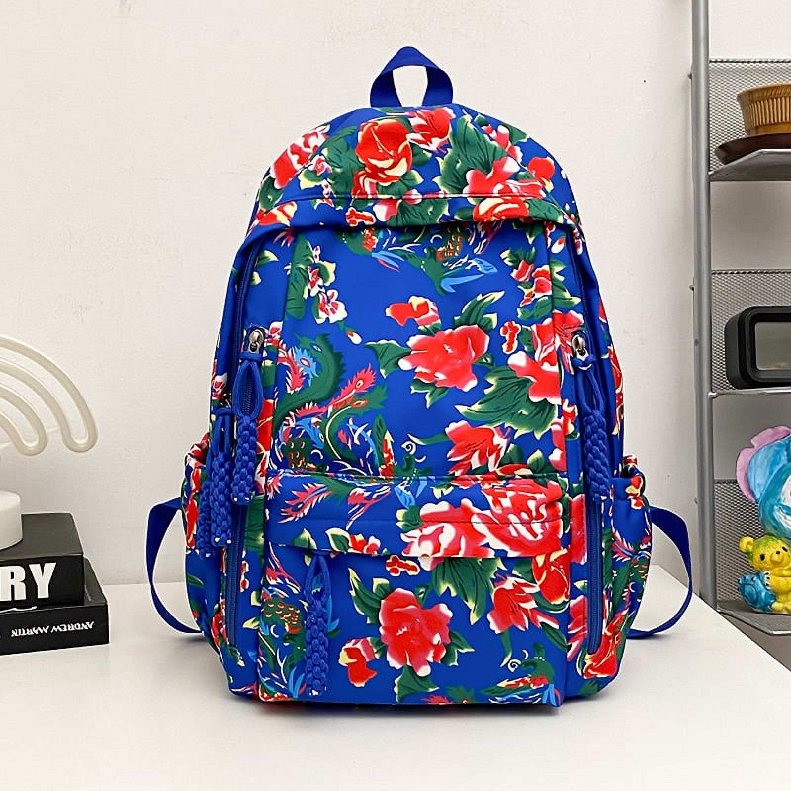 LinYooLi Ethnic Style Fashion Northeast Big Flower Cloth Backpack Women ...