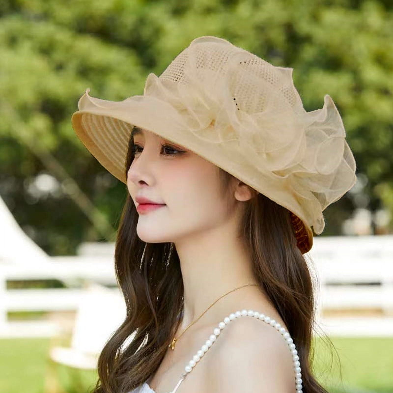 LinYooLi Eugenia Bowl Hat Korean Edition Bow Mesh Sunshade Hat Children ...