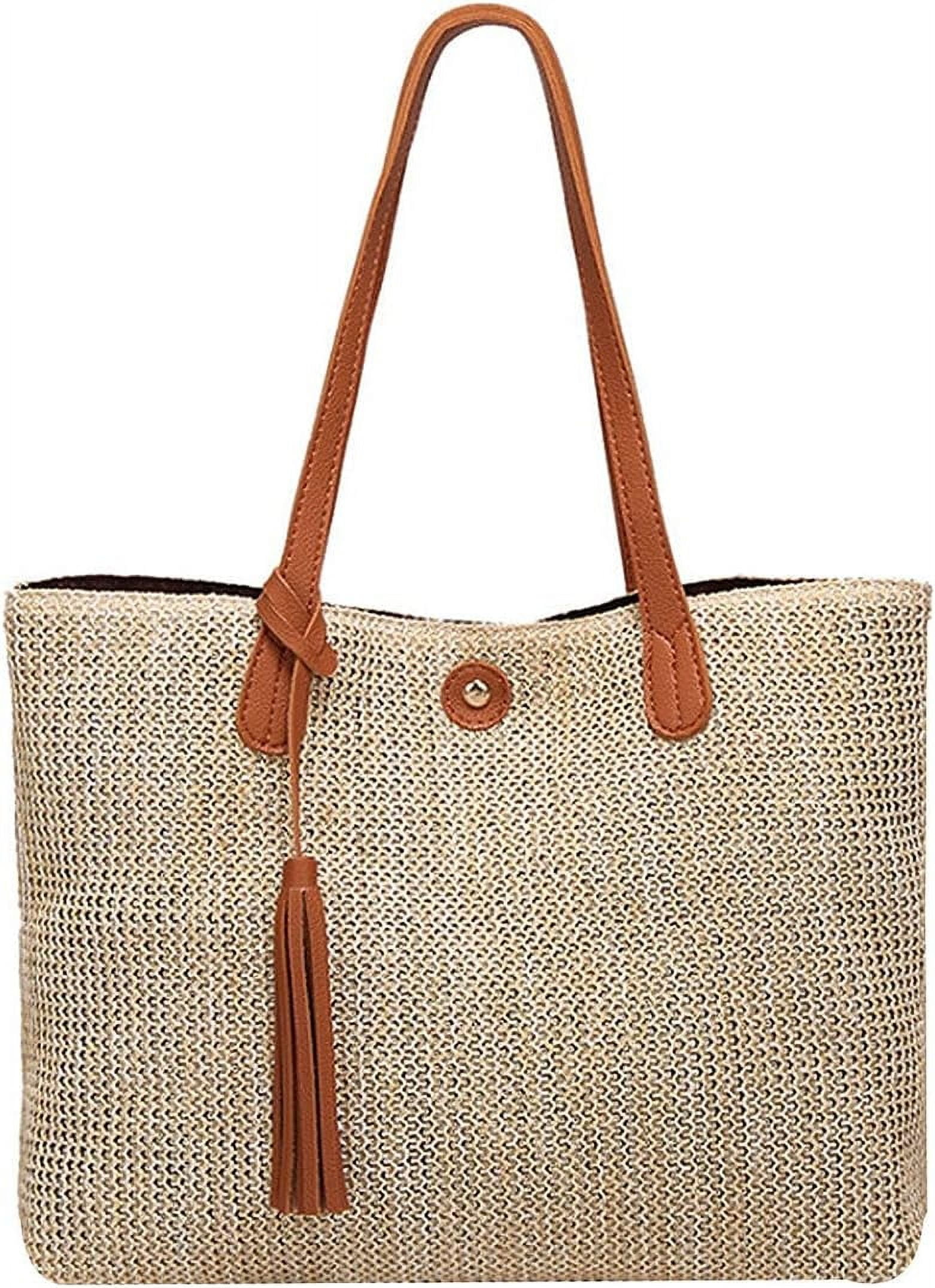 LinYooLi Fashion Handbags Women Woven Straw Bag Summer Beach Tote Purse ...
