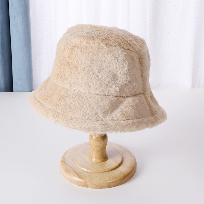 LinYooLi Fisherman Hat Winter Cold Plush Polysmal Pure Color Rabbit ...