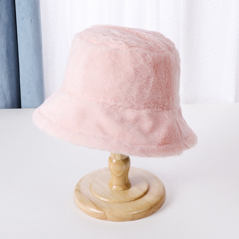 LinYooLi Fisherman Hat Winter Cold Plush Polysmal Pure Color Rabbit ...