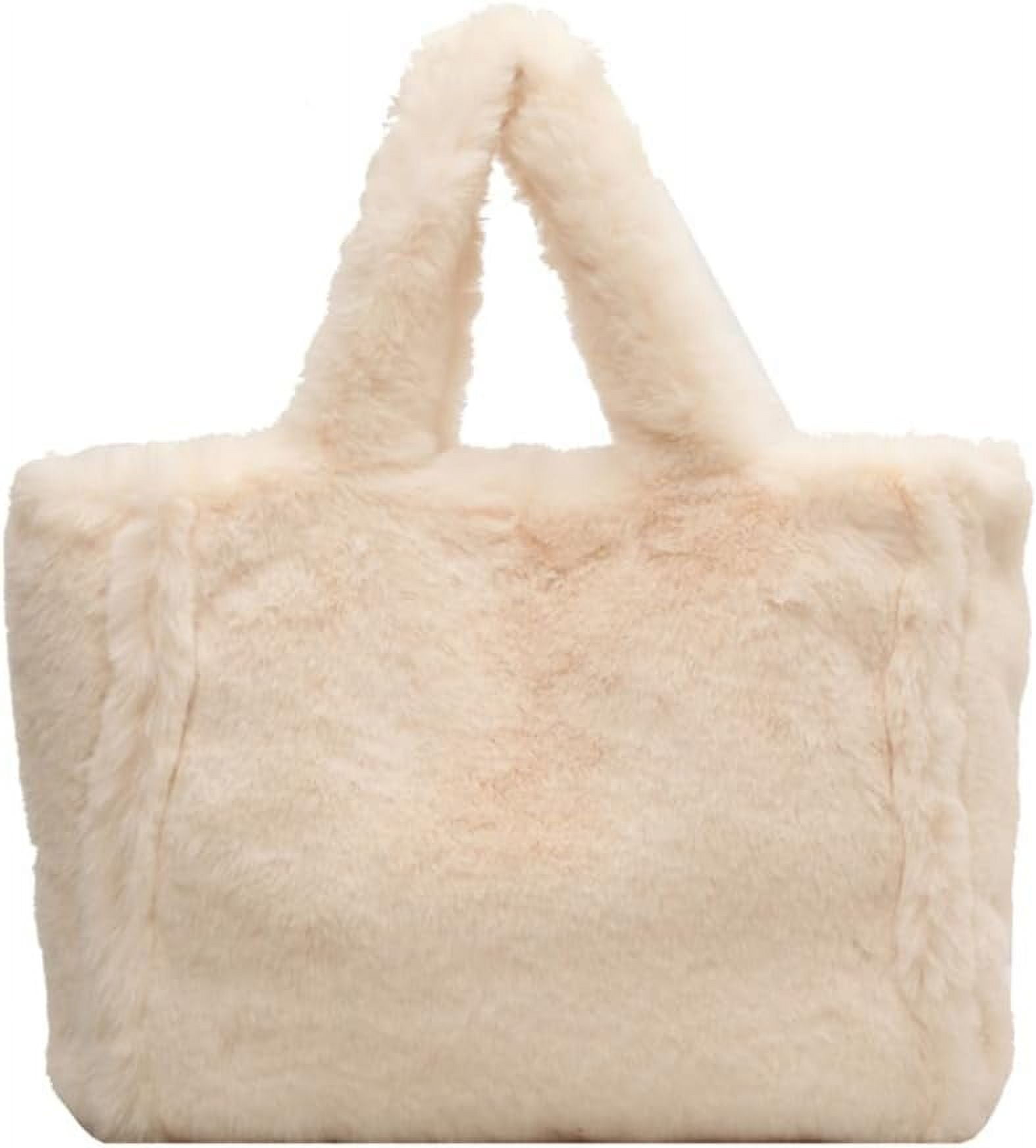LinYooLi Fluffy Tote Bag Faux Fur Hobo Bag Purse Plush Handbag Furry ...