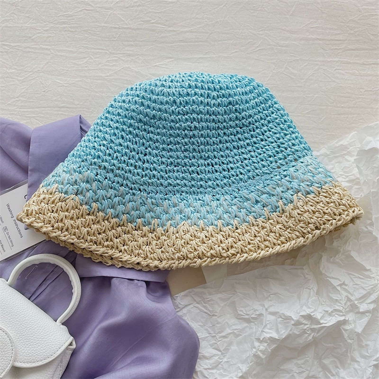 LinYooLi Folding Casual Straw Cap Color Hats, Female Sunscreen Caps ...