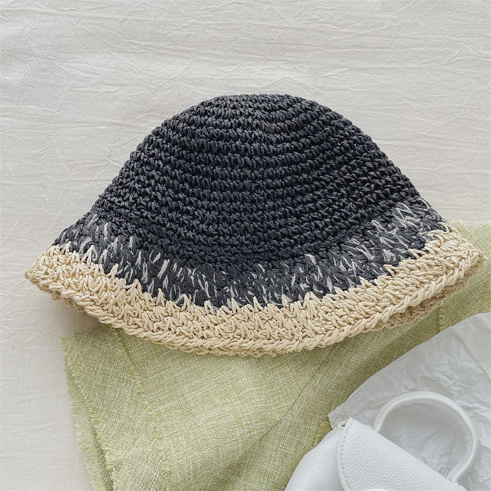 LinYooLi Folding Casual Straw Cap Color Hats, Female Sunscreen Caps ...