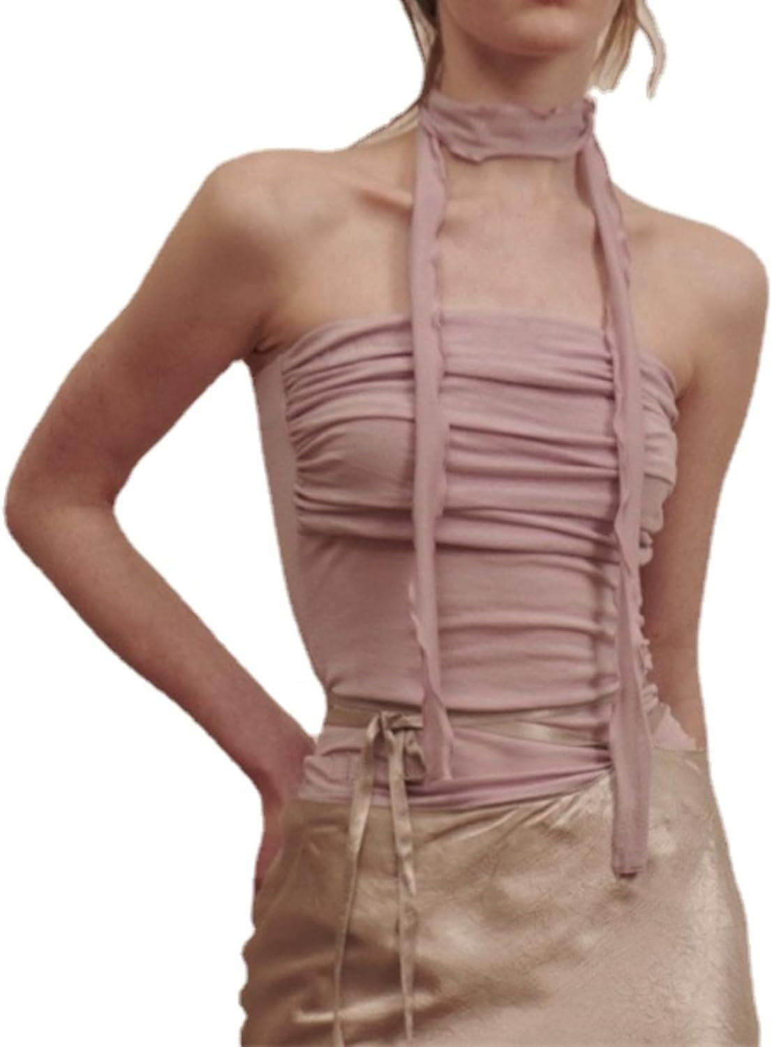 Linyooli Halter Top Y2k Tops Going Out Top Asymmetrical Tops For Women