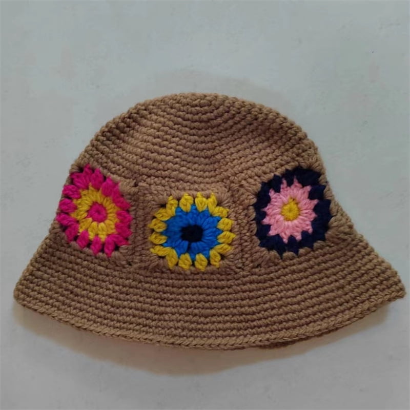LinYooLi Handmade Knitted Flower Wool Hat Female Autumn And Winter ...