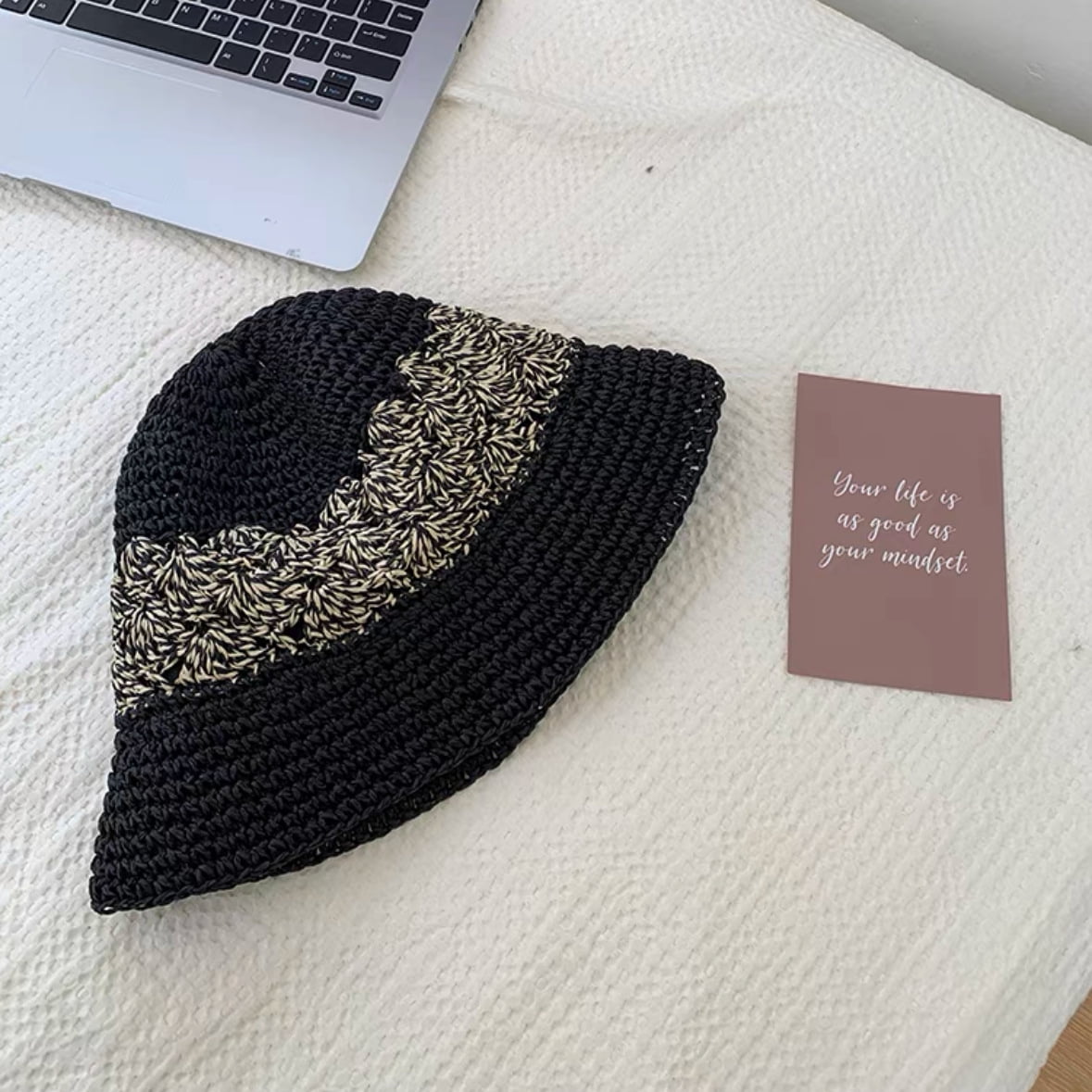 LinYooLi Handmade Straw Fisherman Hat Female Summer Sweet Face Showed ...