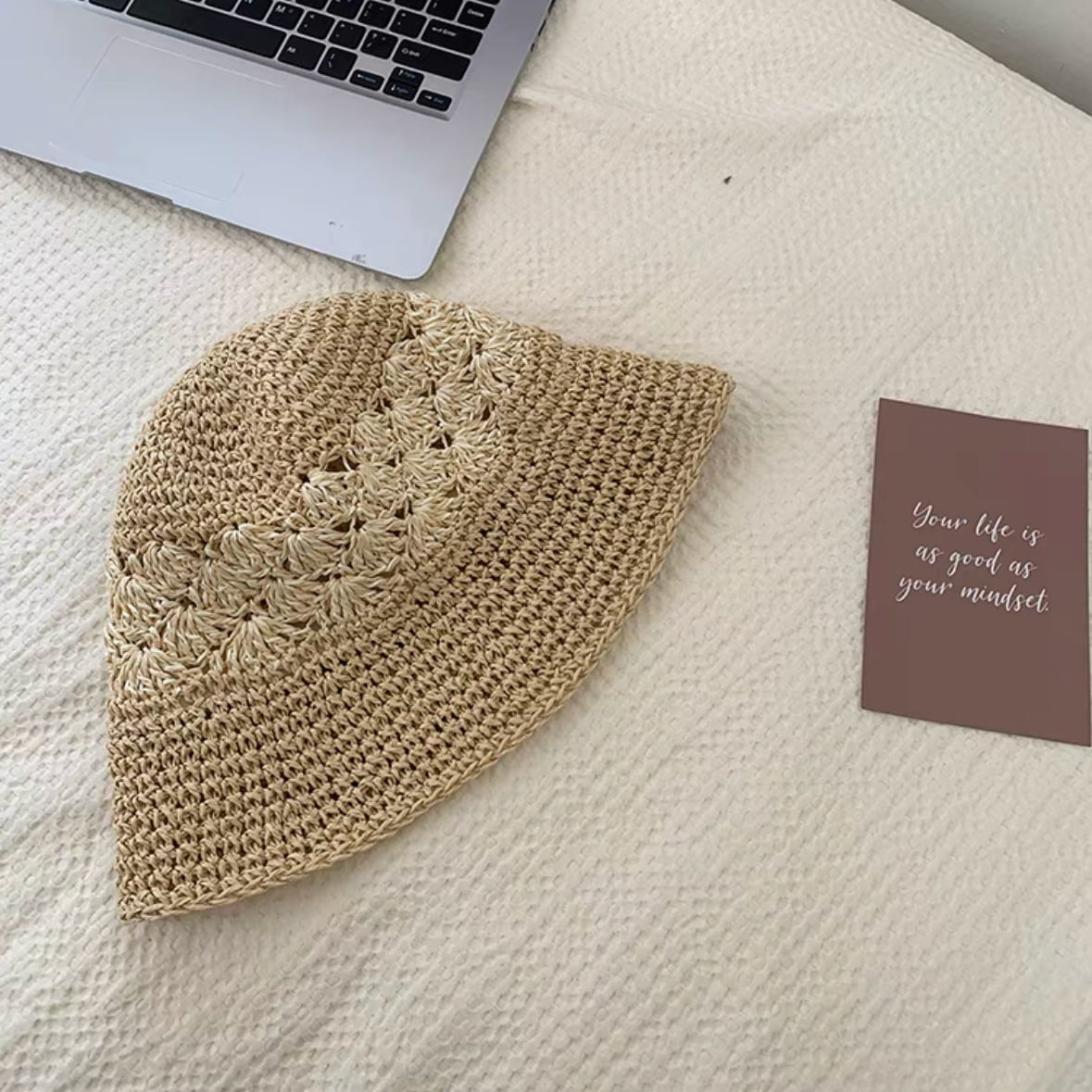 LinYooLi Handmade Straw Fisherman Hat Female Summer Sweet Face Showed ...