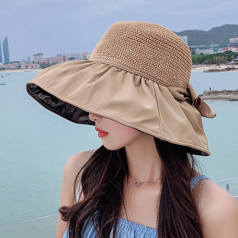LinYooLi Hat Children Summer Bow Sun Protection Hat With Ruffle Edge ...
