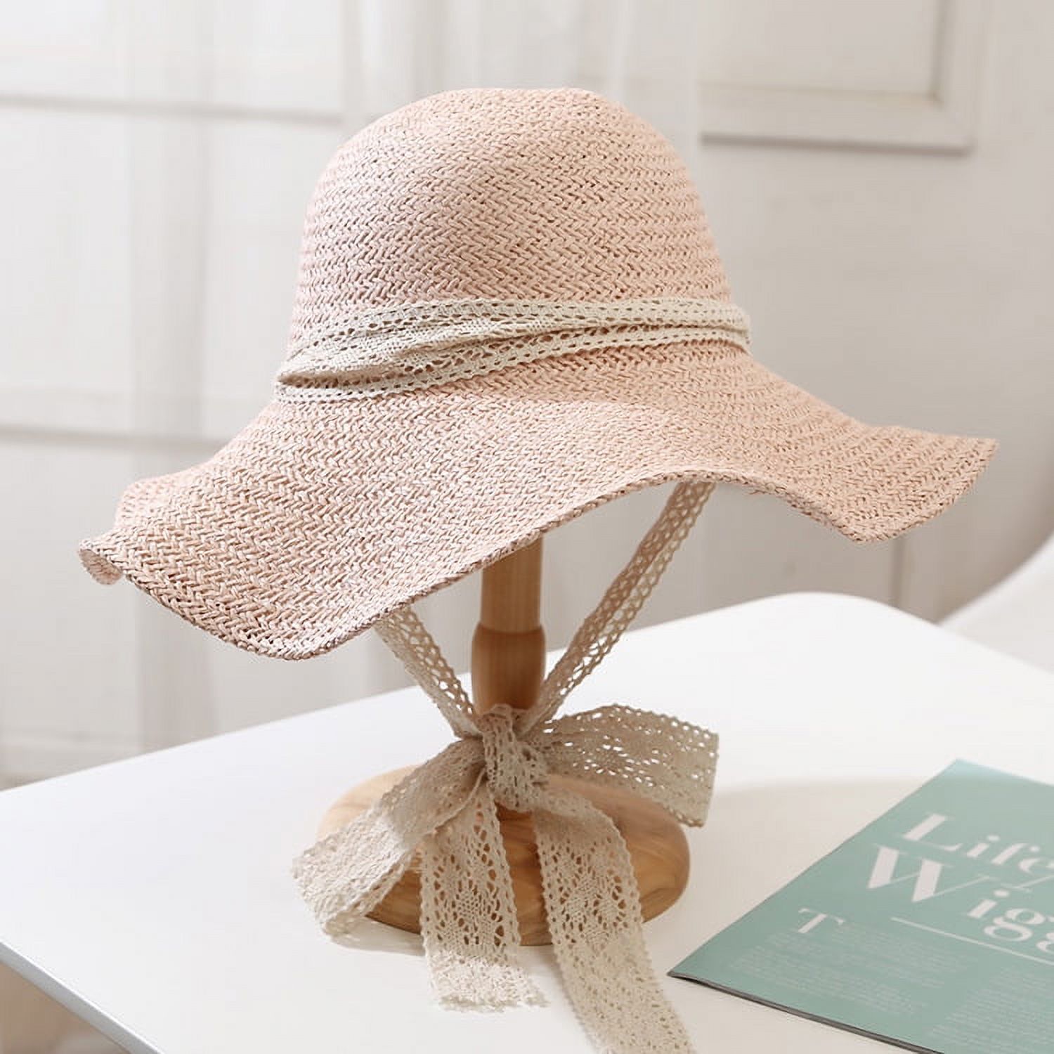 LinYooLi Hat Female Edition Tide Woven Straw Hat Lace Lace Small Fresh ...