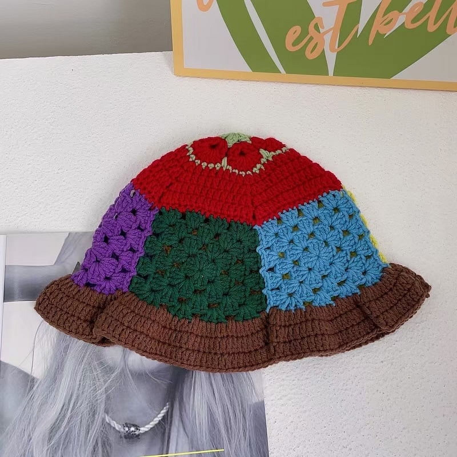 LinYooLi Hat Girl Spring And Summer Tide Color Hollow Knitted Fisherman ...