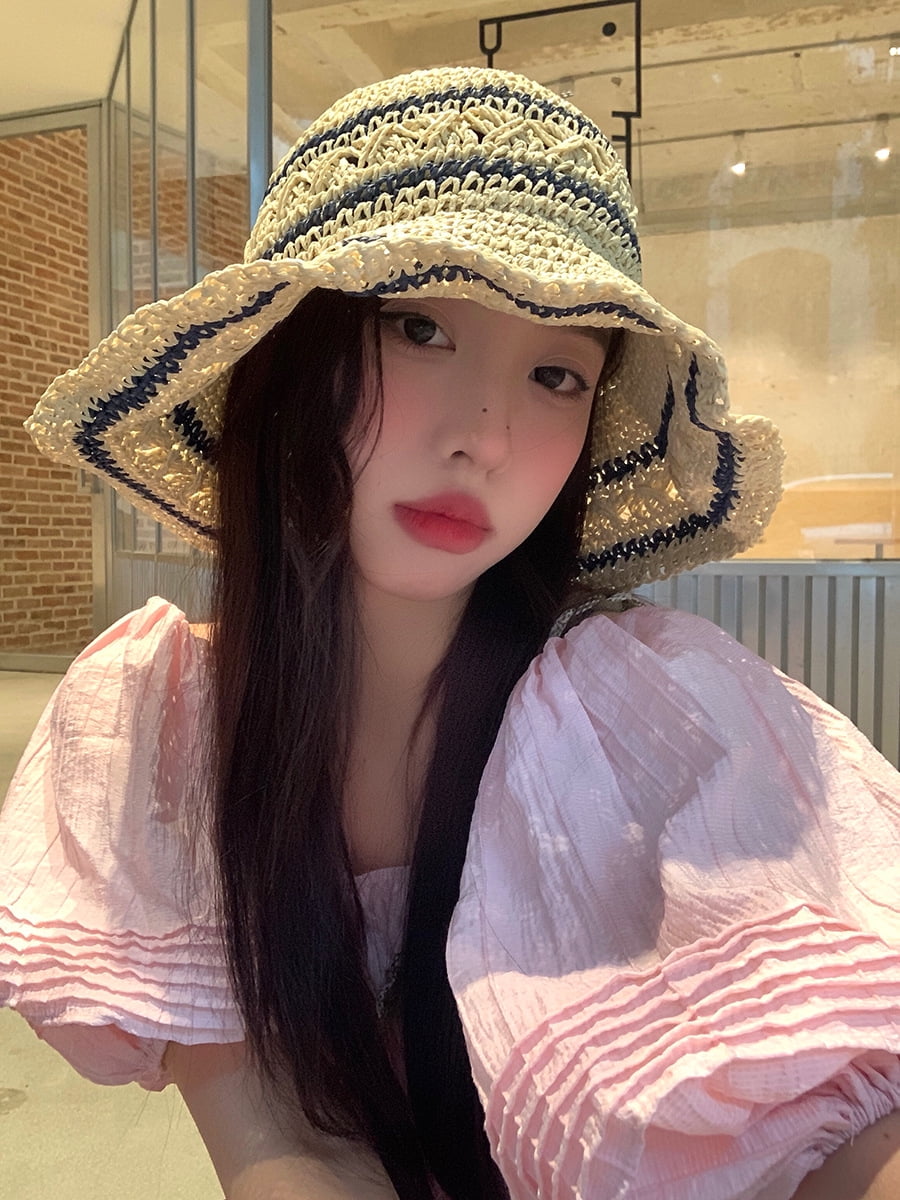 LinYooLi Hat Grass Editing Large Eaves Sun Sunscreen Hat Seaside ...