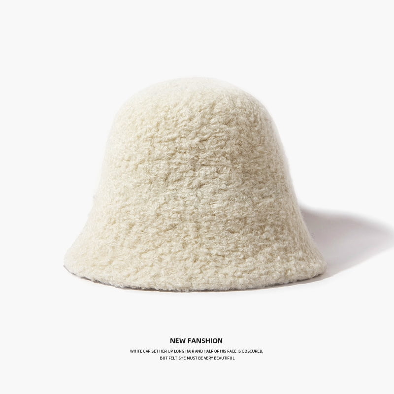 LinYooLi Hat Women's Autumn/Winter Wool Fisherman Hat Solid Color Retro ...