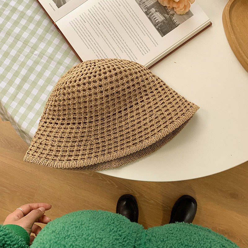 LinYooLi Hollow Straw Hat Female Summer Sunshine Sunscreen Sun Hat, Big ...