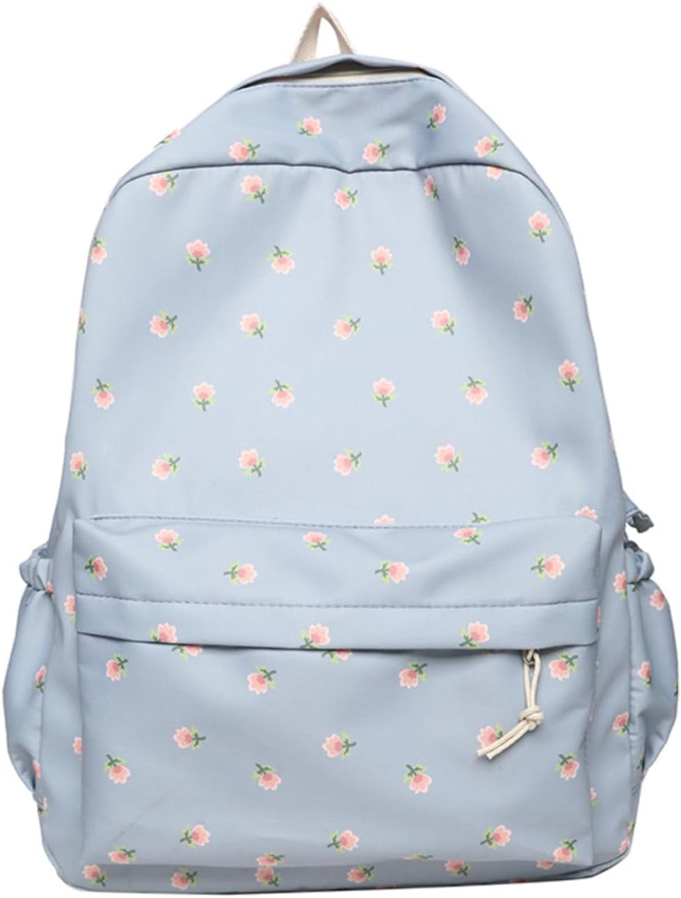 LinYooLi Kawaii Floral Print Backpack with Pendant Preppy Backpack ...