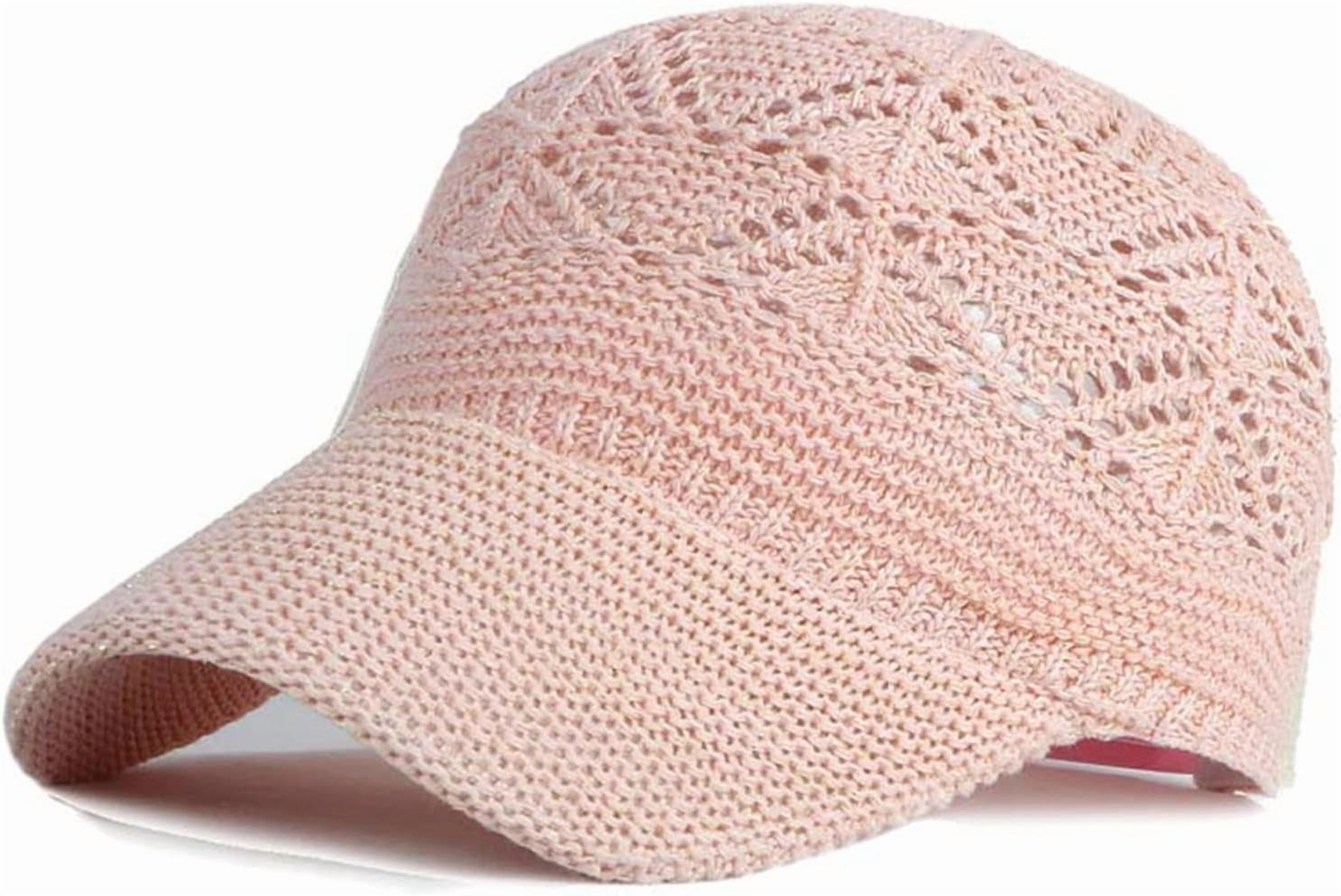 LinYooLi Knit Floral Crochet Packable Knit Baseball Cap Lightweight ...