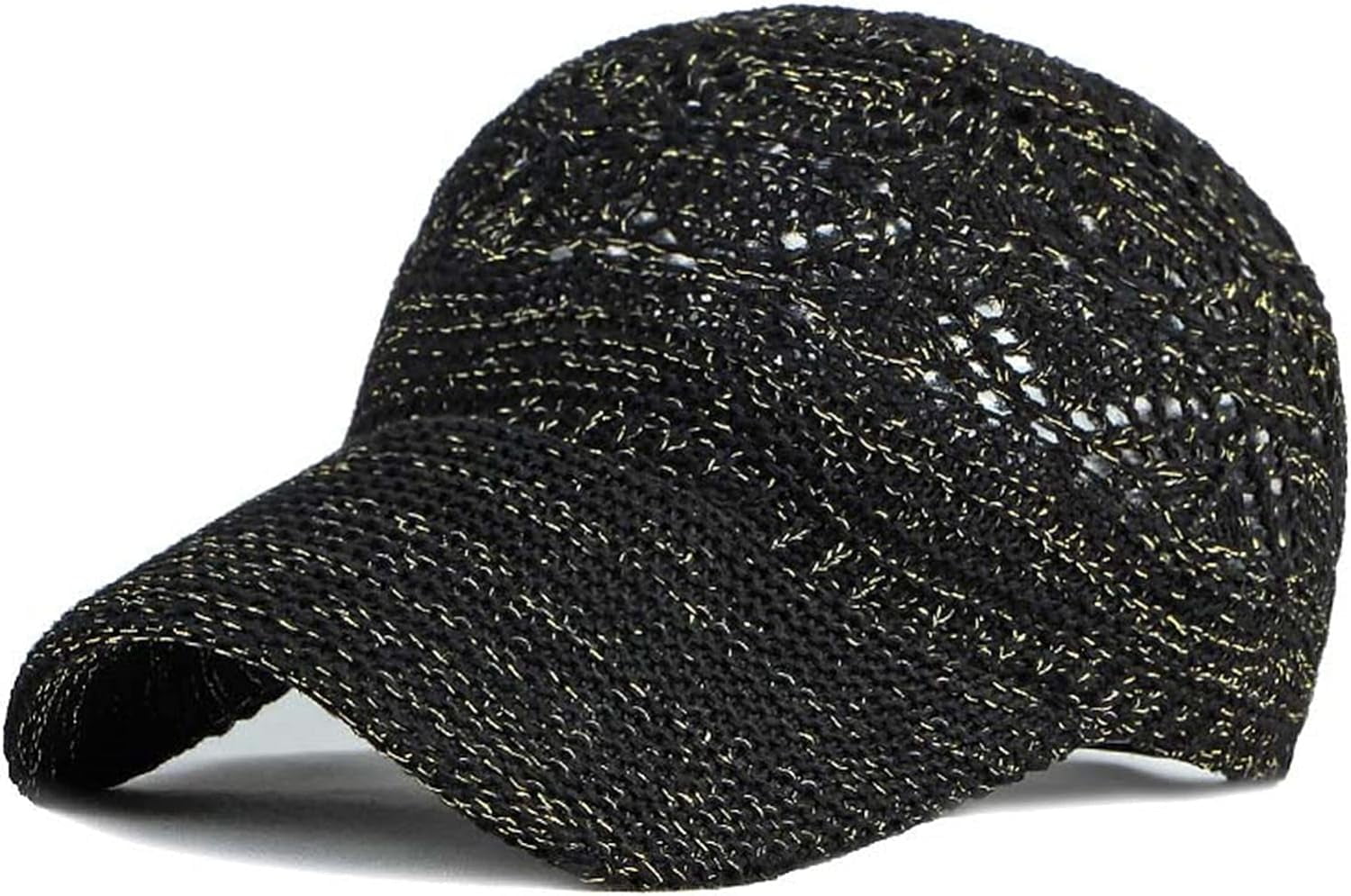 LinYooLi Knit Floral Crochet Packable Knit Baseball Cap Lightweight ...