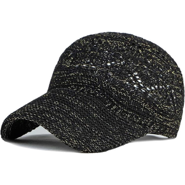 LinYooLi Knit Floral Crochet Packable Knit Baseball Cap Lightweight ...