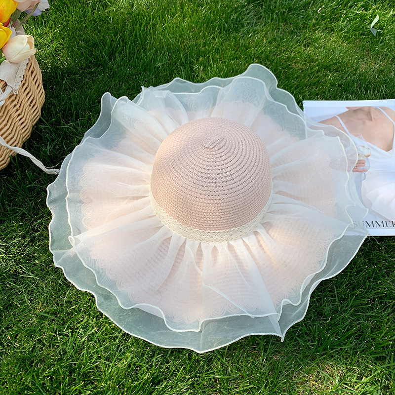 LinYooLi Lace Big Hat, Brima, Female In Summer Beach Beach Sunscreen ...