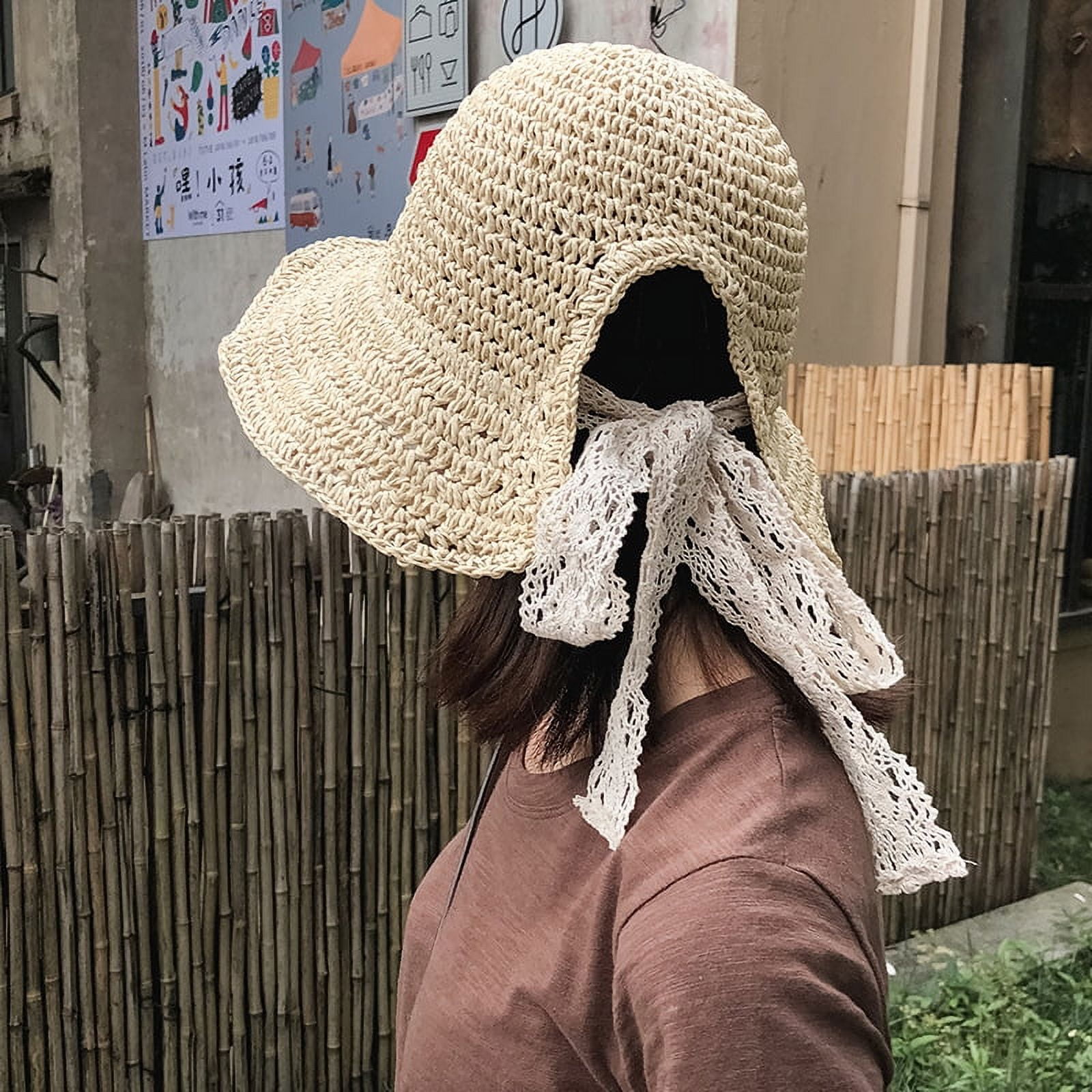 LinYooLi Lace Strap Is Straw Hat Fisherman Hat Female Xia Han Version ...